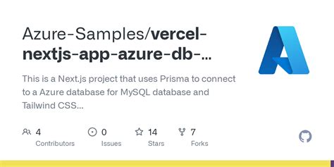 Github Azure Samplesvercel Nextjs App Azure Db Mysql This Is A Nextjs Project That Uses