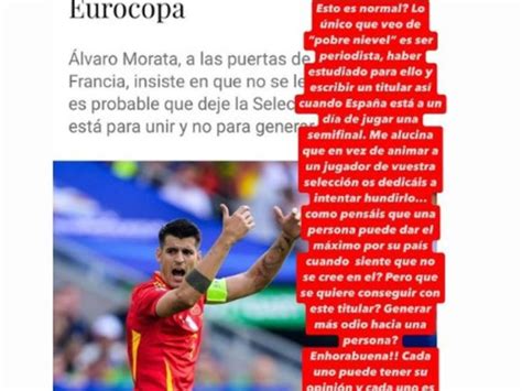 Alice Campello Estalla Contra Las Críticas A Morata De La Prensa En La