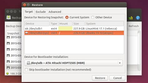 Create Restore System Restore Points In Ubuntulinux Mint Techgainer