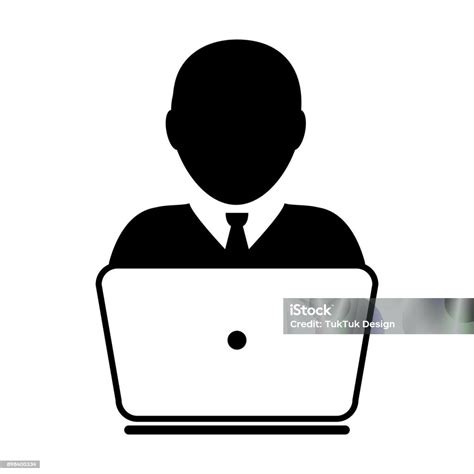 사용자 아이콘 벡터 문양 그림 기호에 비즈니스 및 온라인 통신 네트워크에 대 한 노트북 컴퓨터 남성 사람 프로필 아바타