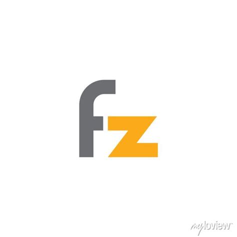 Initial Letter F And Z Fz Zf Logo Lowercase Monogram Line Wall Mural