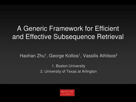 Ppt A Generic Framework For Efficient And Effective Subsequence