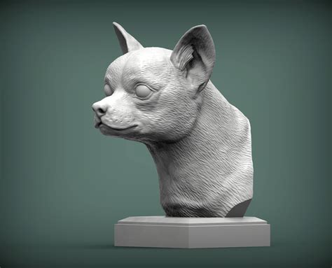 Stl File Chihuahua Bust 3d Printed Model 👤・model To Download And 3d