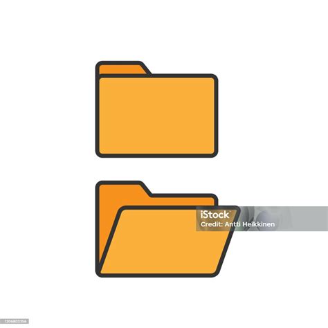 폴더 벡터 아이콘입니다 파일 기호입니다 문서 아카이브 기호를 엽니다 웹 및 응용 프로그램 인터페이스 버튼 개념에 대한 스톡 벡터 아트 및 기타 이미지 Istock