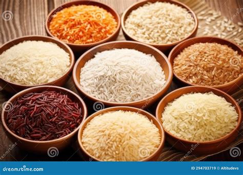 An Array Of Different Rice Varieties In Grain Form Stock Image Image