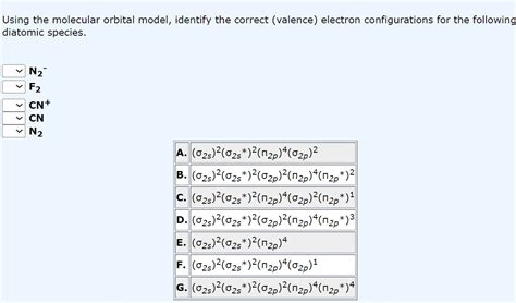 Solved Using the molecular orbital model, identify the | Chegg.com