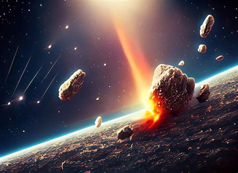 Premium Photo Meteorites And Meteor Showers Are Falling From Outer
