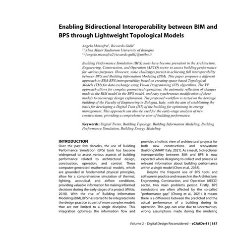 Pdf Enabling Bidirectional Interoperability Between Bim And Bps