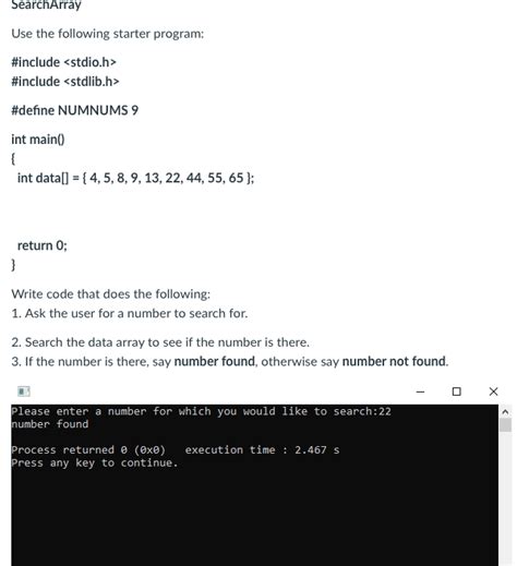 Solved Searcharray Use The Following Starter Program
