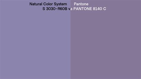 Natural Color System S 3030 R60b Vs Pantone 8140 C Side By Side Comparison