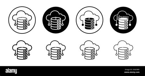 cloud database icon vector logo set collection for web app ui stock