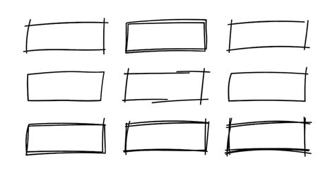 Premium Vector Hand Drawn Rectangle Frames Grungy Scribble Rectangle