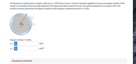 Solved The Flywheel Is Rotating With An Angular Velocity Wo Chegg