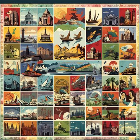 Premium Ai Image The Historic Journey A Tapestry Of Collectible Stamps