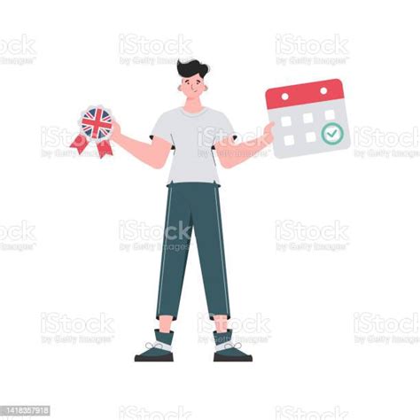 남자 선생님은 영어를 배울 때가되었음을 보여줍니다 영어 학습의 개념 격리 트렌디 한 평면 스타일 벡터 일러스트레이션 감정에 대한