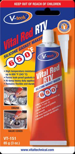 V Tech Vital Red Rtv 85gm Allux Trade Supplies