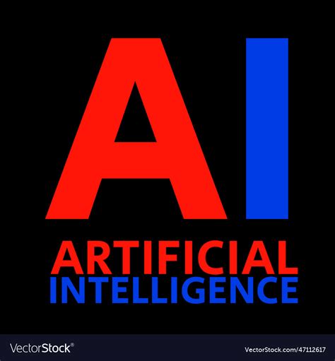 Artificial Intelligence Text Royalty Free Vector Image