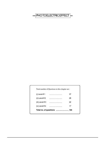 Photo Electric Effect Exercise Module 6 Pdf
