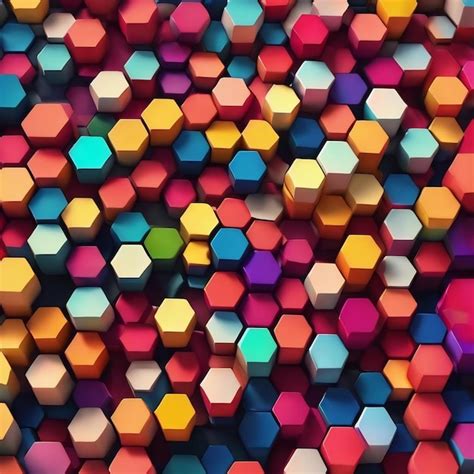 Premium Ai Image Colorful Hexagon Background Cube Shape And Irregular Color With Nonrepeating