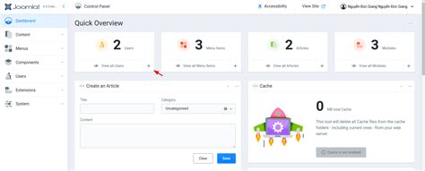 Add User Button Issue At Dashboard Page · Issue 168 · Joomla Projects
