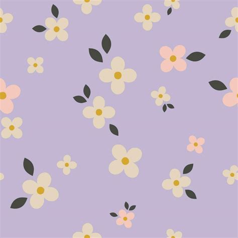 Abstract Floral Pattern Vector Seamless Texture With Small Stylised