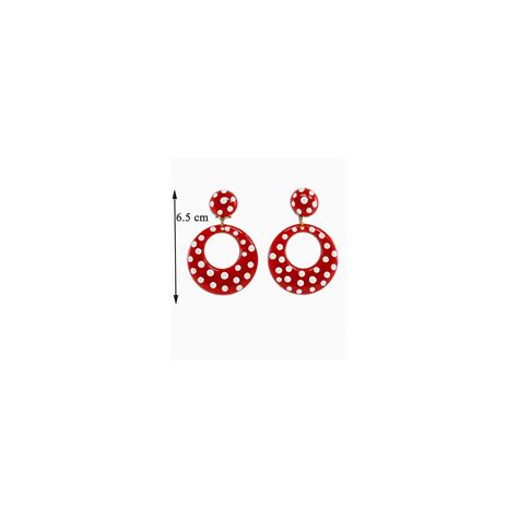Flamenco Earrings White Polka Dots 65 Cm Tamara Flamenco