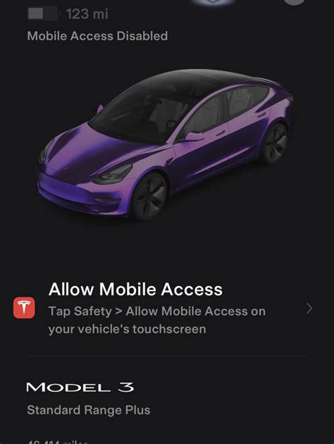App Shows Mobile Access Disabled But Its Not R Teslamodel3