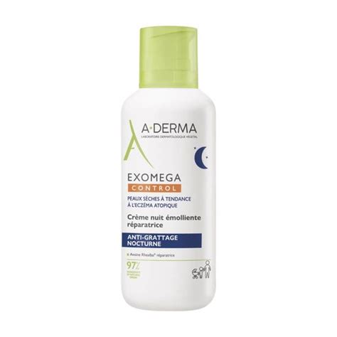 A Derma Exomega Control Възстановяващ емолиентен нощен крем крем за суха и атопична кожа 400 мл