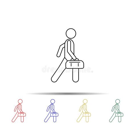Man With Duffle Multi Color Style Icon Simple Thin Line Outline Vector Of Vmle Bag And Luggage