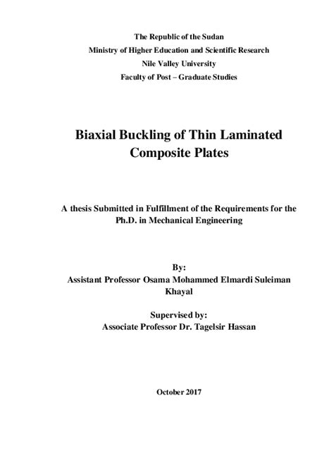 Pdf Biaxial Buckling Of Thin Laminated Composite Plates
