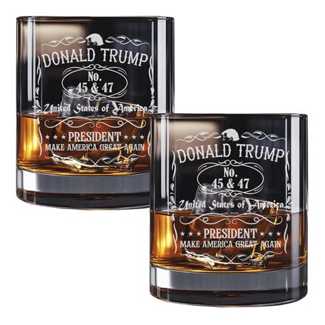 Donald Trump Whiskey Glass 11 Oz Trump Glassware With President