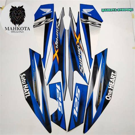 Jual Striping Stiker Polet Sepeda Motor List Honda Supra X R Hitam Lis Biru List Body