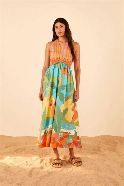 VESTIDO CROPPED PRAIA TROPICAL FARM Marikitta Roupas