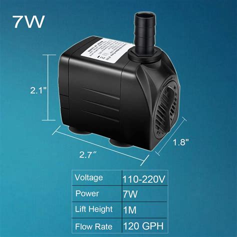 7w 140gph Led Light Mini Water Features Pump Subme Vicedeal