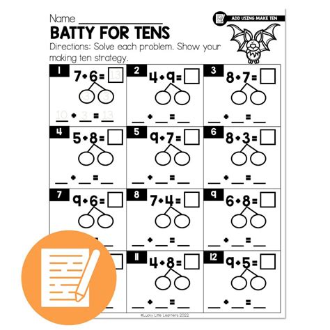 Lucky To Learn Math Add Using Make Ten Lesson 26 Worksheets Library