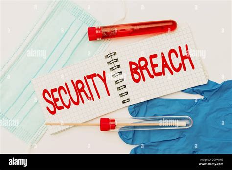 Text Sign Showing Security Breach Word Written On Any Incident That Results In Unauthorized