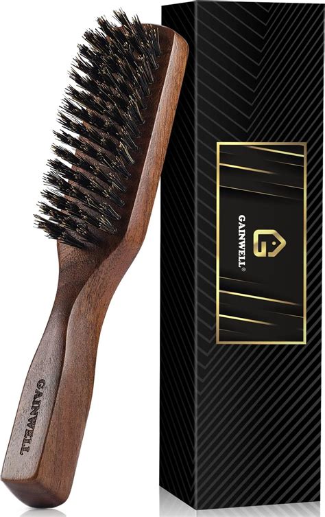 Mens Wild Boar Bristle Hair Brush For Men Slick Back