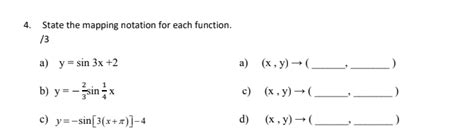 Solved 4 State The Mapping Notation For Each Function 13