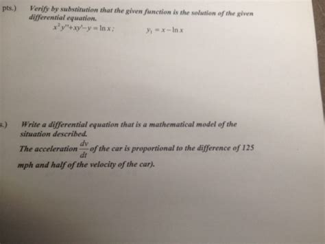 Solved Verify By Substitution That The Given Function Is The Chegg