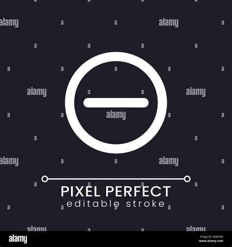 Subtraction Button Pixel Perfect White Linear Ui Icon For Dark Theme Stock Vector Image And Art