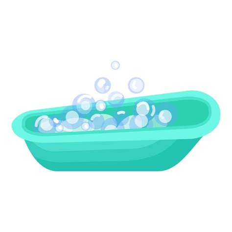 Premium Vector Cartoon Bathtub With Bubbles Illustration