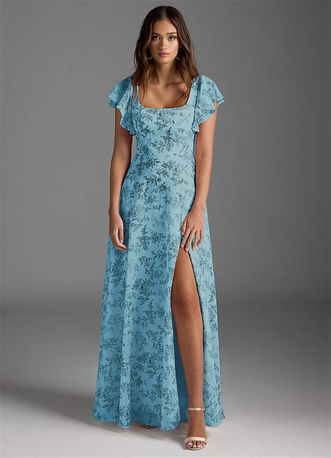 Azazie Bondi Blue Fern Floral Bridesmaid Dresses Azazie CA