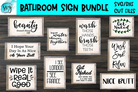 Bathroom Sign Bundle Svg Graphic By Luxmauve Creative Fabrica