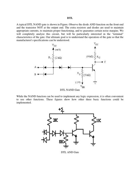 Dtl And Ttl Based Logic Gates Pdf Logic Gate Semiconductors