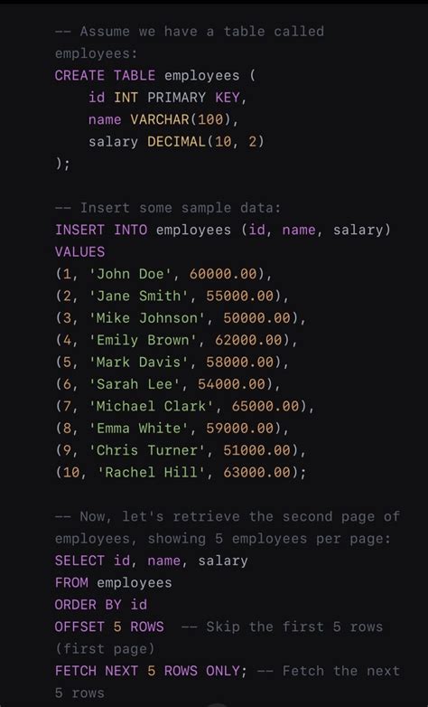 md jayedul haque on linkedin in sql the `offset` and `fetch` clauses