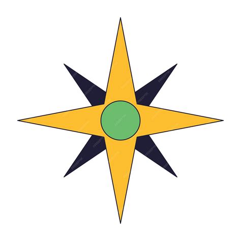 방향을 보여주는 나침반 장미 평평한 선 색상 고립된 ⁇ 터 객체 세계 측면 오리엔테이션 ⁇ 배경에 편집 가능한 클립 아트 이미지 간단한 윤 ⁇ 웹 디자인을위한 만화 스