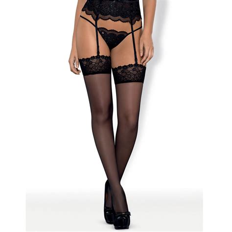 Bas Voile Et Dentelle Noir Obsessive Lemon Curve