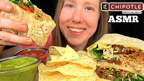 Asmr Chipotle Steak Burrito Mukbang No Talking Eating Sounds Youtube