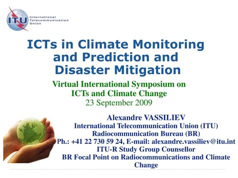 Ppt Icts In Climate Monitoring And Prediction And Disaster Mitigation Powerpoint Presentation