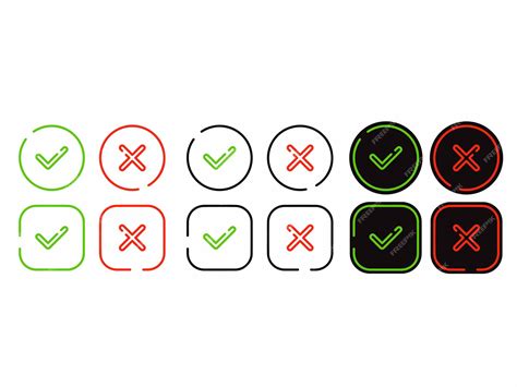 Premium Vector Check And Cross Icon Set Vector Image